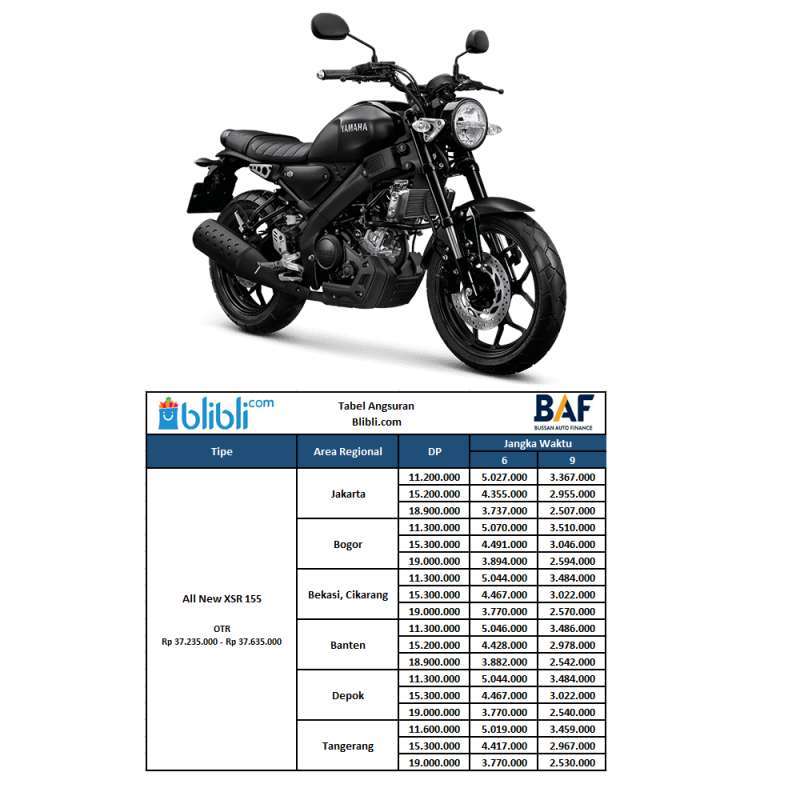 Jual Promo Spesial Tahun Baru BAF - [DP] Yamaha All New XSR 155 Sepeda ...