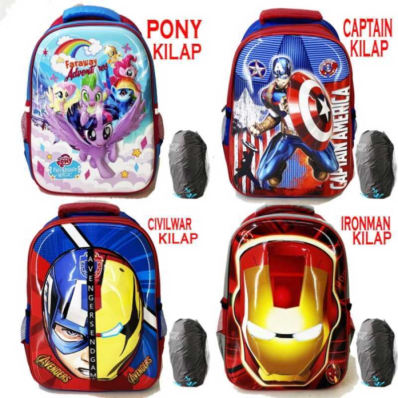 Jual Tas Ransel Sekolah Anak Sd 3D Timbul Bahan Koper Embos Kilap Sd di Seller Fanza Storee ...
