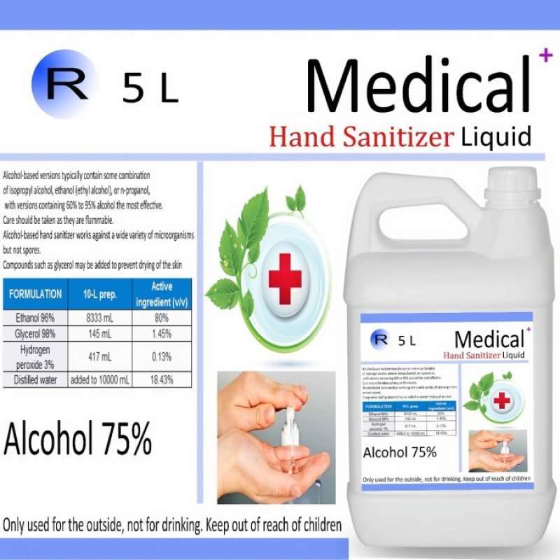 Jual Hand Sanitizer 5 Liter Cair Medical Alkohol 75% Di Seller Anes ...