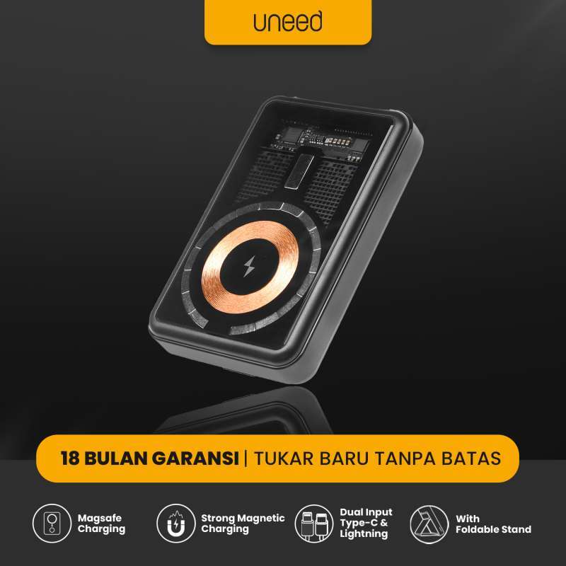 Promo Uneed Powerbank Transparent Wireless MagSafe 15w Fast Charging Upb553 Diskon 46% Di Seller ...