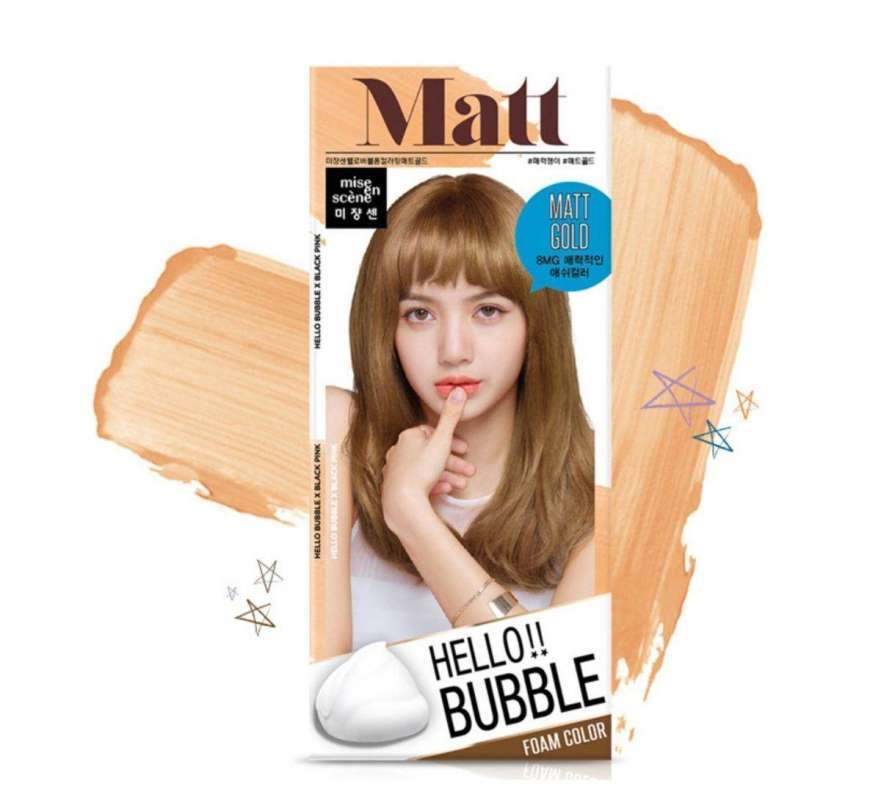 Promo Mise En Scene Hello Bubble X Blackpink Foam Color 8mg Matt Gold