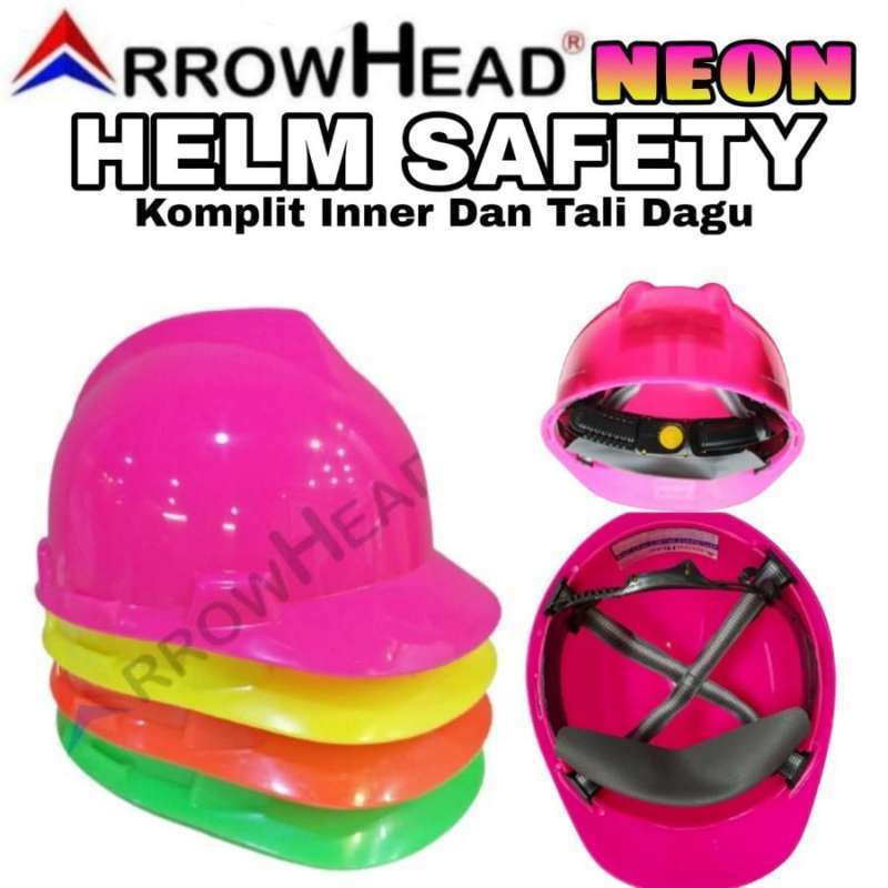 Jual Helm Proyek Arrow Head Neon High Quality/Safety Helmet/Inner+Tali ...