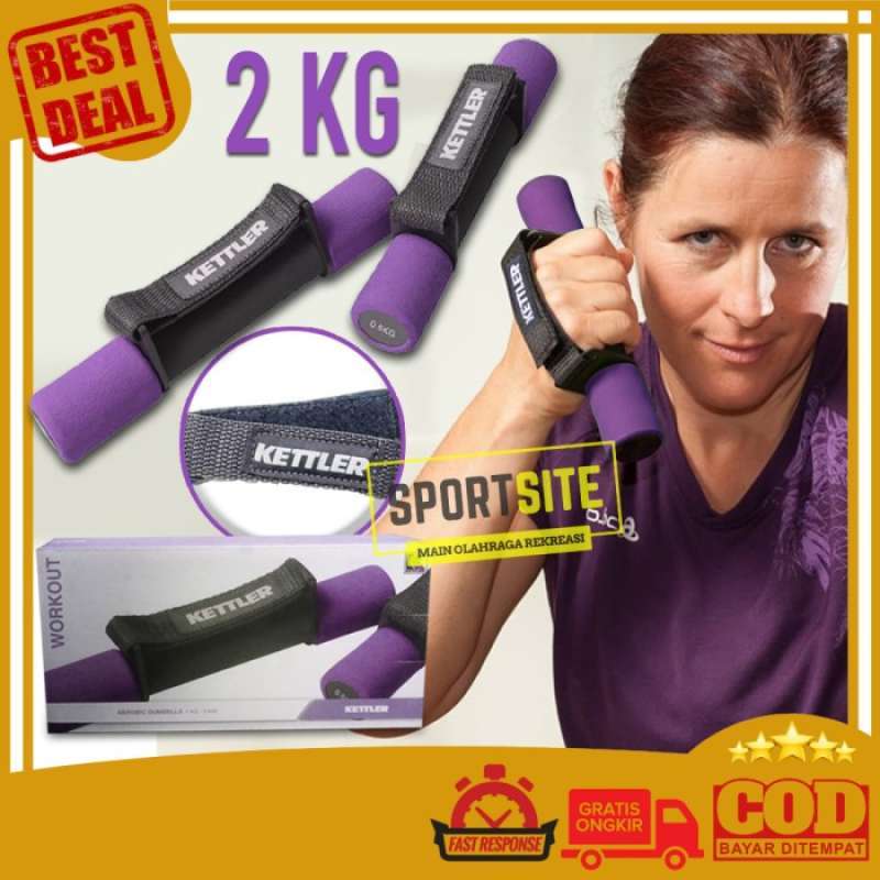 Promo Kettler Aerobic Dumbell 2kg / Pair ( 2 x 1 kg ) Barbel Senam ...