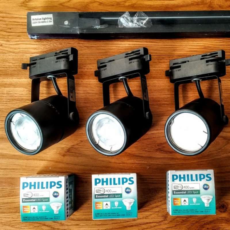 Promo Philips track light set artalux sorot LED philips 4.5W berikut ...