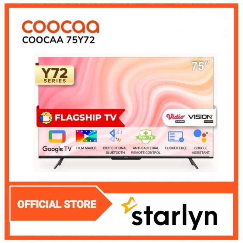 Promo COOCAA 75Y72 Led Tv 75 inch Digital Smart Google Dolby 4K UHD TV ...