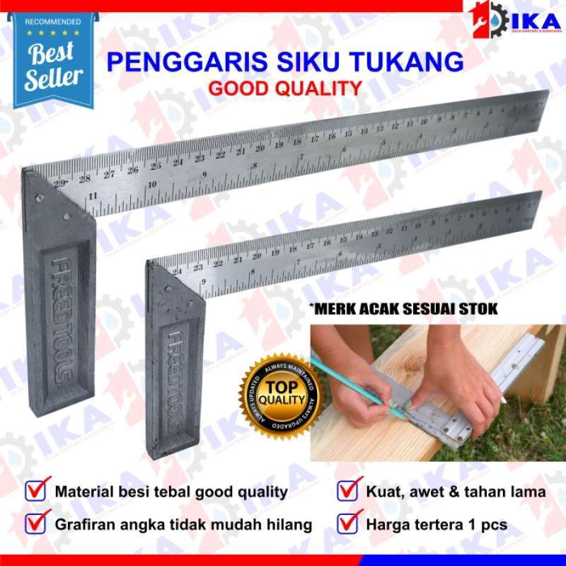 Promo Siku tukang 12 inch / alat garis ukur / penggaris besi bangunan ...