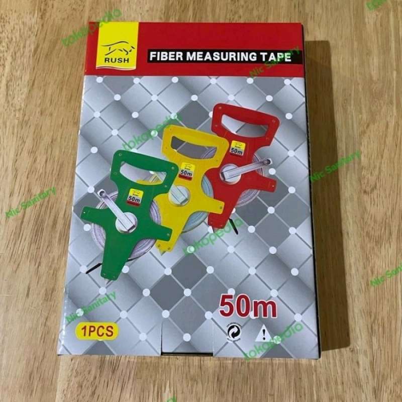 Promo Meteran tancap 50 M RUSH / Meteran tanah 50 M fiber measuring ...