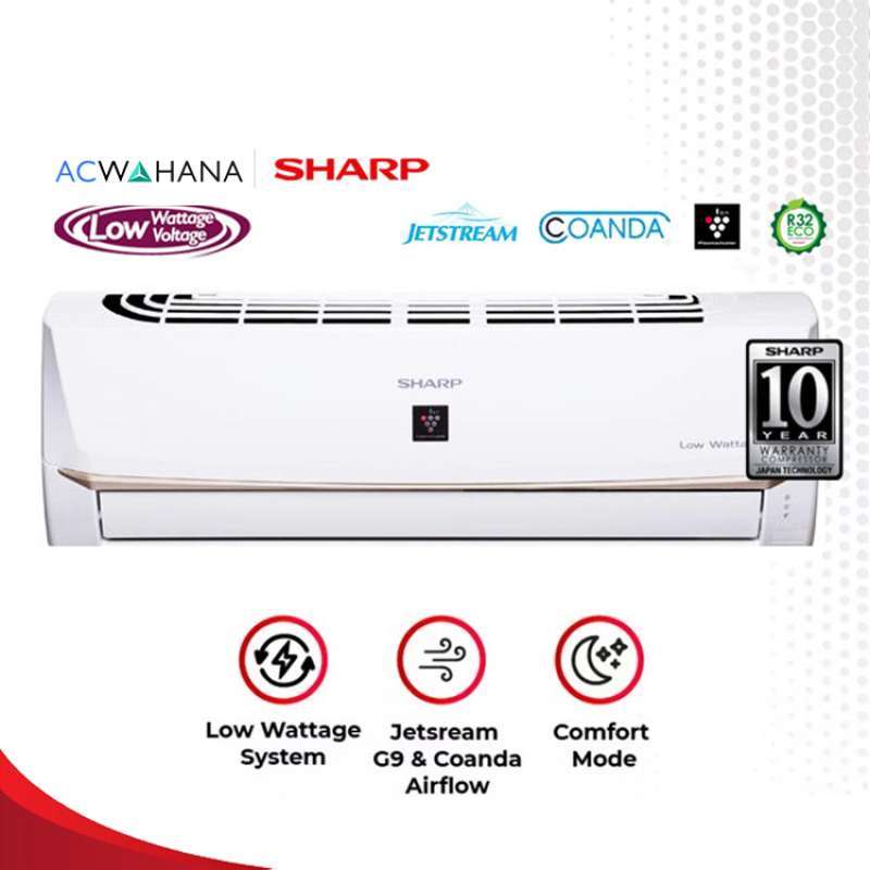Jual Sharp AC Split Low Watt Plasmacluster 1/2 PK ( 0.5 PK ) - AH-AP5UHL | 5UHL di Seller WAHANA ...