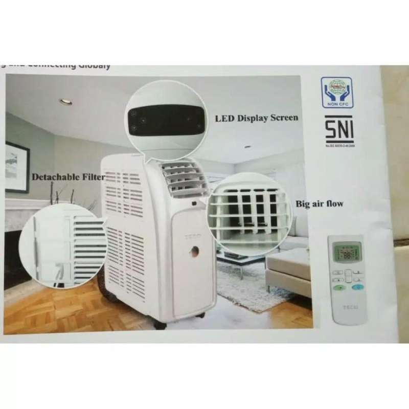 Jual AC PORTABLE Teco TPO 09 CIND 1pk praktis tidak pakai pemasangan ...