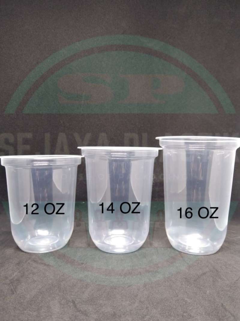 Promo Gelas Cup Plastik Oval 12 Oz Isi 1000 Diskon 16% di Seller Honey ...