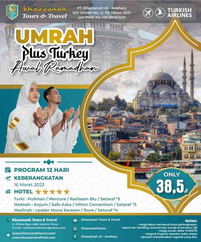 Jual UMRAH PLUS TURKEY di Seller Khazzanah Tours & Travel - Bidaracina ...