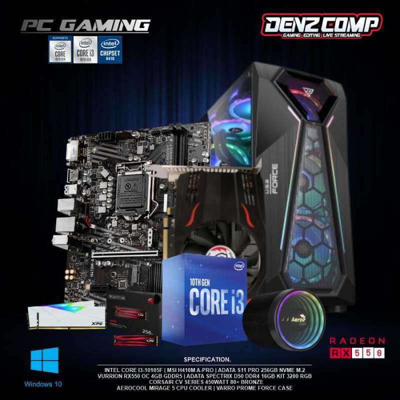 Jual Pc Gaming - Intel Core I3 10105f (rx550 4gb) Ram 16gb Ssd 256gb ...