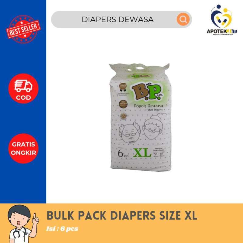 Jual BP ADULT DIAPER POPOK DEWASA MODEL PEREKAT UKURAN XL - ISI 6 PCS ...