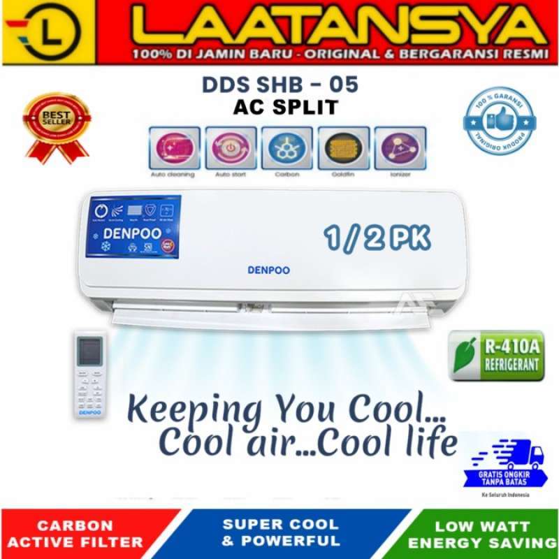 Promo AC SPLIT 1/2 PK DDS 05 SHB BLUE FIND LOW WATT Diskon 23% di ...