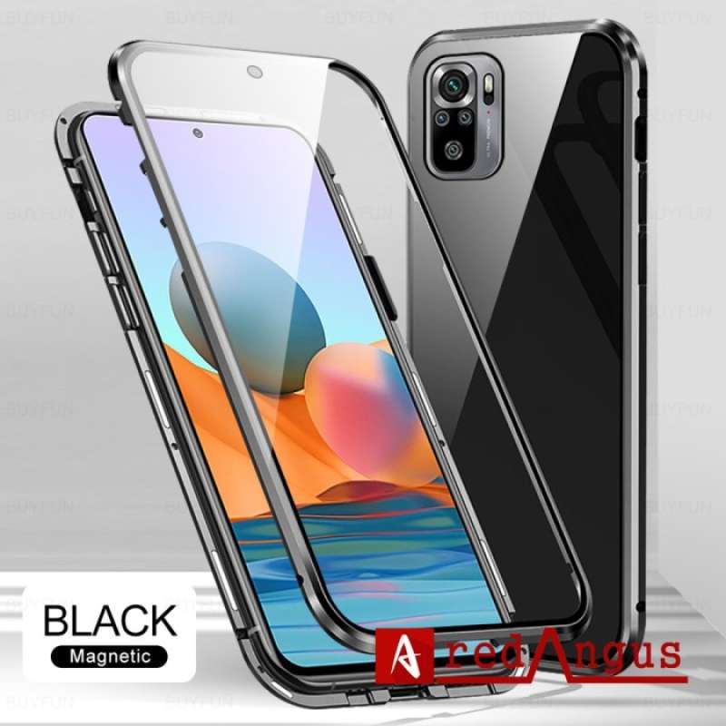 Promo Double Side Glass Xiaomi Redmi Note 10 Note10 Magnetic Case Metal ...