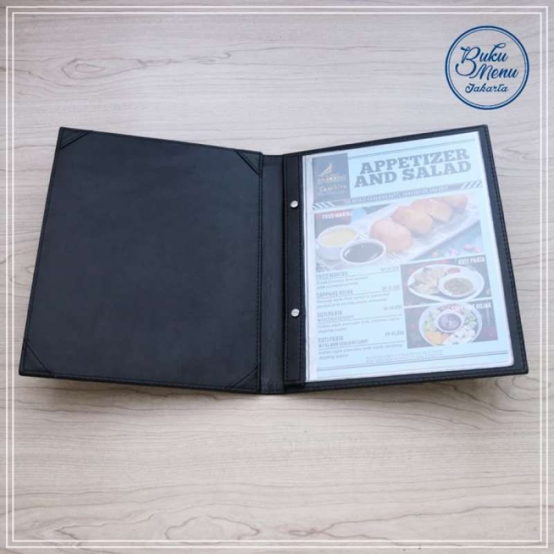 Promo BUKU MENU RESTORAN KULIT ISI PLASTIK A4 - HITAM - READY STOCK ...