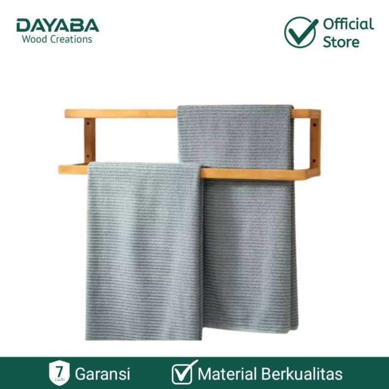 Jual Gantungan Handuk dan Jilbab Kayu / Wood Towel Hanger Double ...