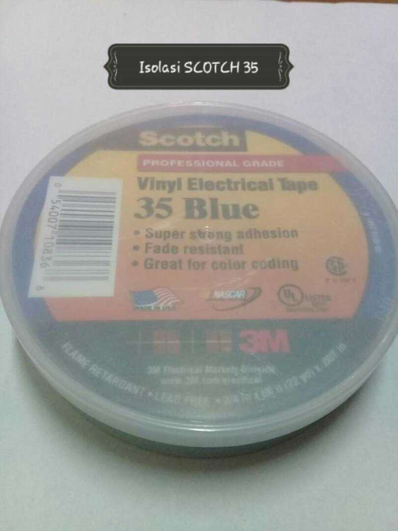 Promo Scotch Vinyl Electrical Tape Isolasi Kabel Listrik 35 Blue / Biru ...