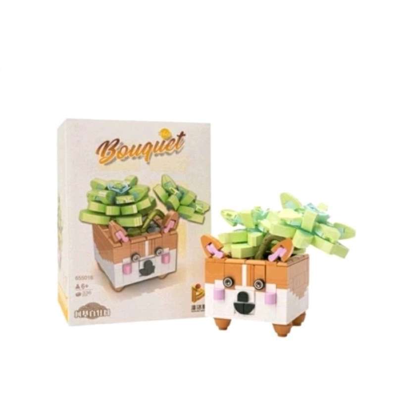 Jual Kkv Bouquet Mainan Lego Pot Bunga Kartun Varian Keji White Peony ...