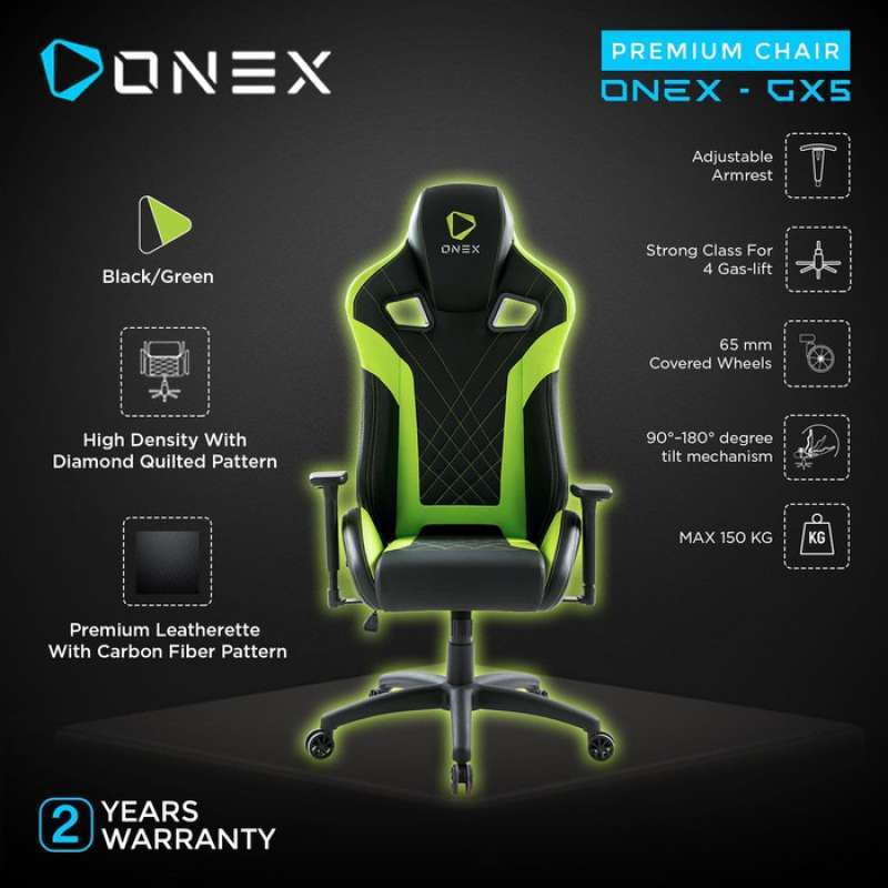 Jual ONEX GX5 Premium Quality Gaming Chair - Green di Seller VIXION ...
