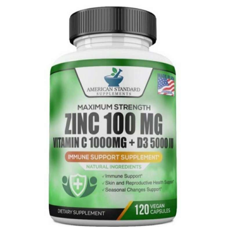 Jual Zinc 100 Mg Vitamin C 1000 Mg 5000 Iu American Standard Supplement Di Seller Trademark ...