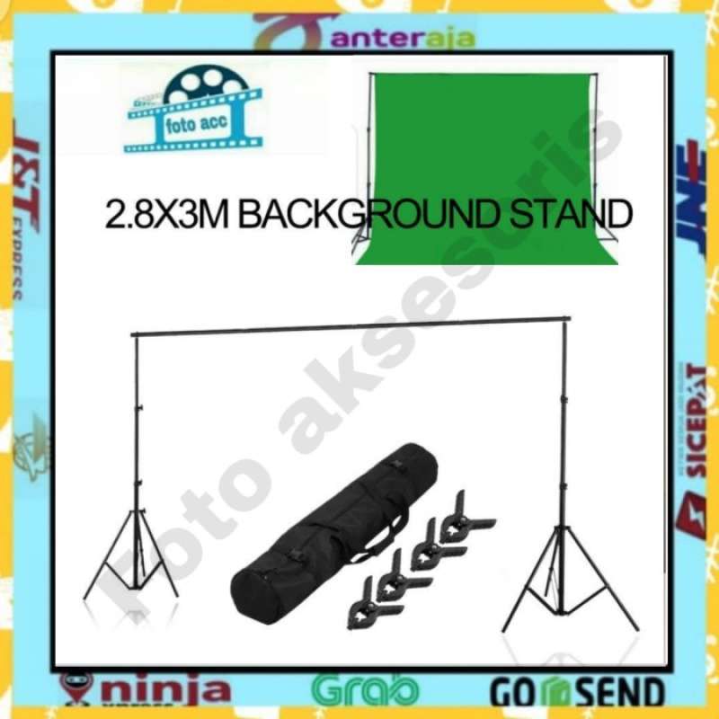 Jual TIANG BACKGROUND FOTO 2,8X3M GREEN SCREEN 3X3M 4 CLAMP di Seller ...