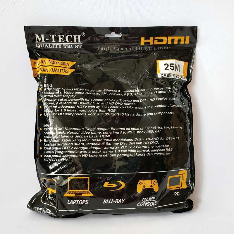 Jual M-tech Kabel Hdmi 5m Jaring Cable Hdmi 5 Meter Di Seller Risc ...