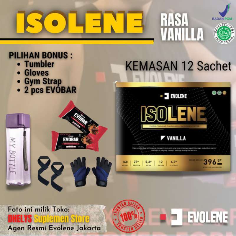 Jual Evolene Isolene Vanilla Whey Protein Isolate Susu Protein 12 ...