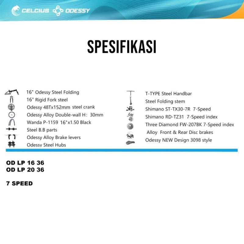 Jual Sepeda Lainnya Sepeda Lipat Odessy 20 Od Lp 20 36 - 7 Speed Harga ...