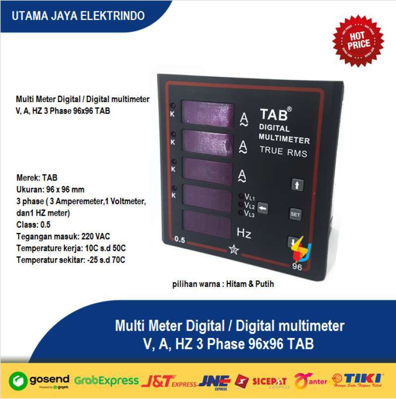 Promo MULTI METER DIGITAL / DIGITAL MULTIMETER V, A, HZ 3 PHASE 96X96 ...