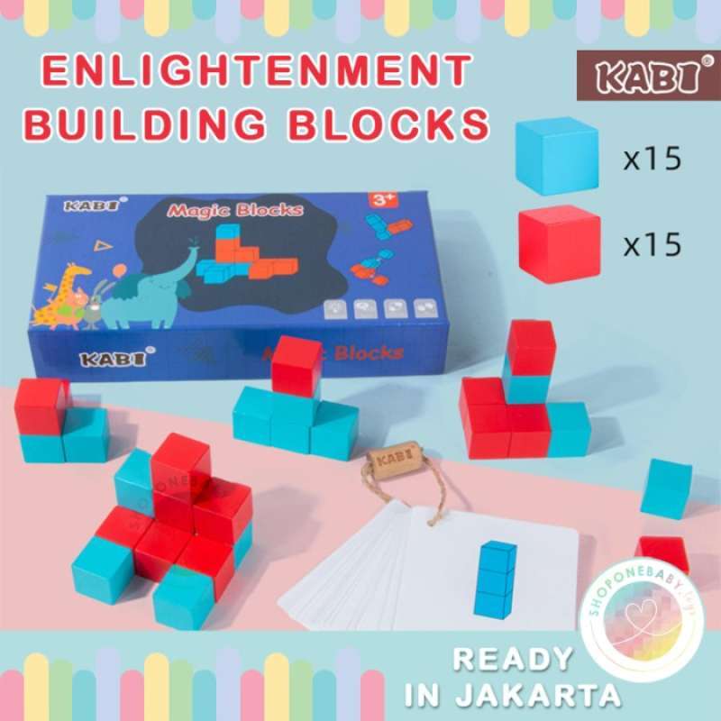Jual Jkt Kabi Magic Cube Blocks Mainan 3d Kayu Mainan Balok Susun Di ...