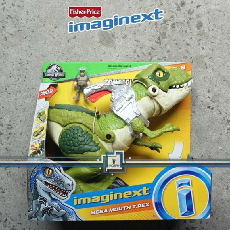 Promo Fisher Price Imaginext MEGA MOUTH TREX Bisa makan Figure T.Rex T ...