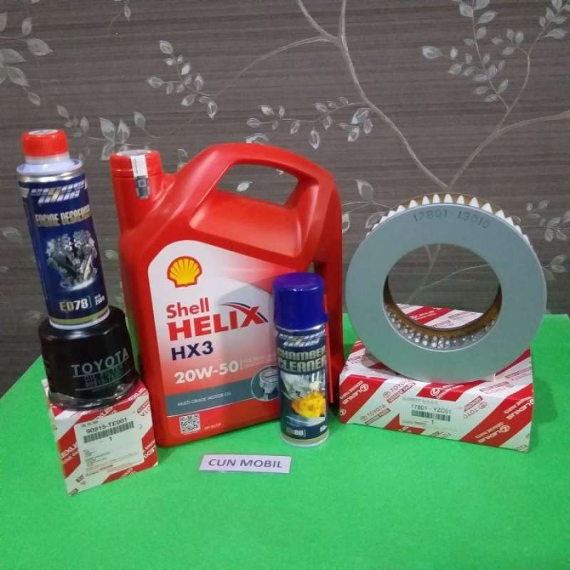 Jual Paket oli mesin Shell HX3 20W-50 Kijang Super, Kijang Grand ada 5 ...