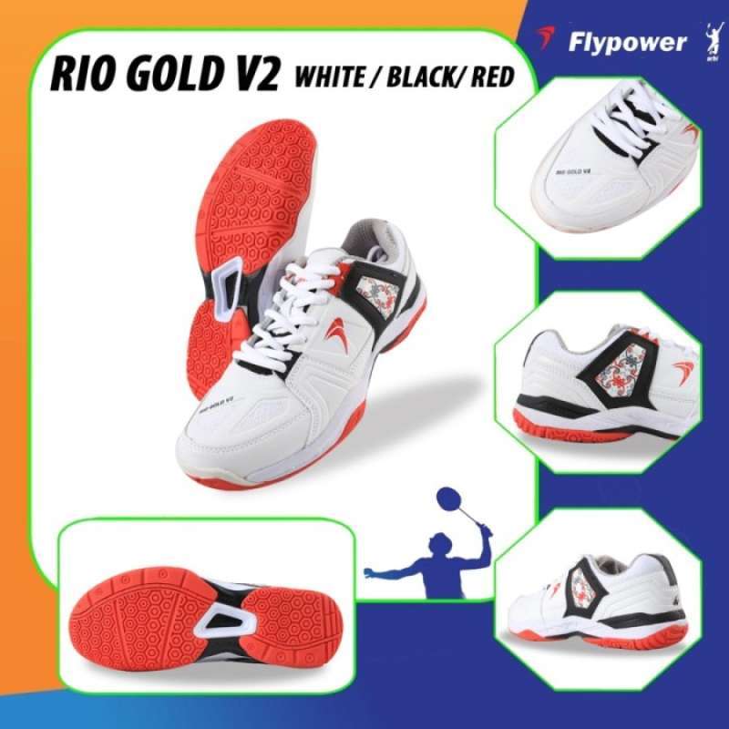 Promo Flypower Rio Gold V2 Sepatu Badminton Original Diskon 23% di ...