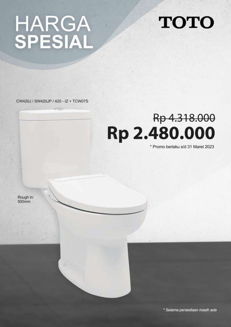 Promo TOILET TOTO CW420J TUTUP ECO WASHER TCW07S Diskon 5% di Seller ...
