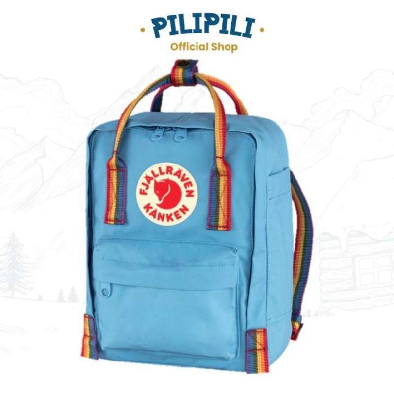 Jual Fjallraven Kanken Mini ORIGINAL Air Blue - Rainbow Pattern di ...