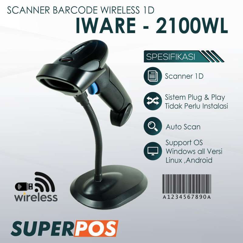 Promo BARCODE SCANNER WIRELESS 2D IWARE BS-2100WL Diskon 11% di Seller ...