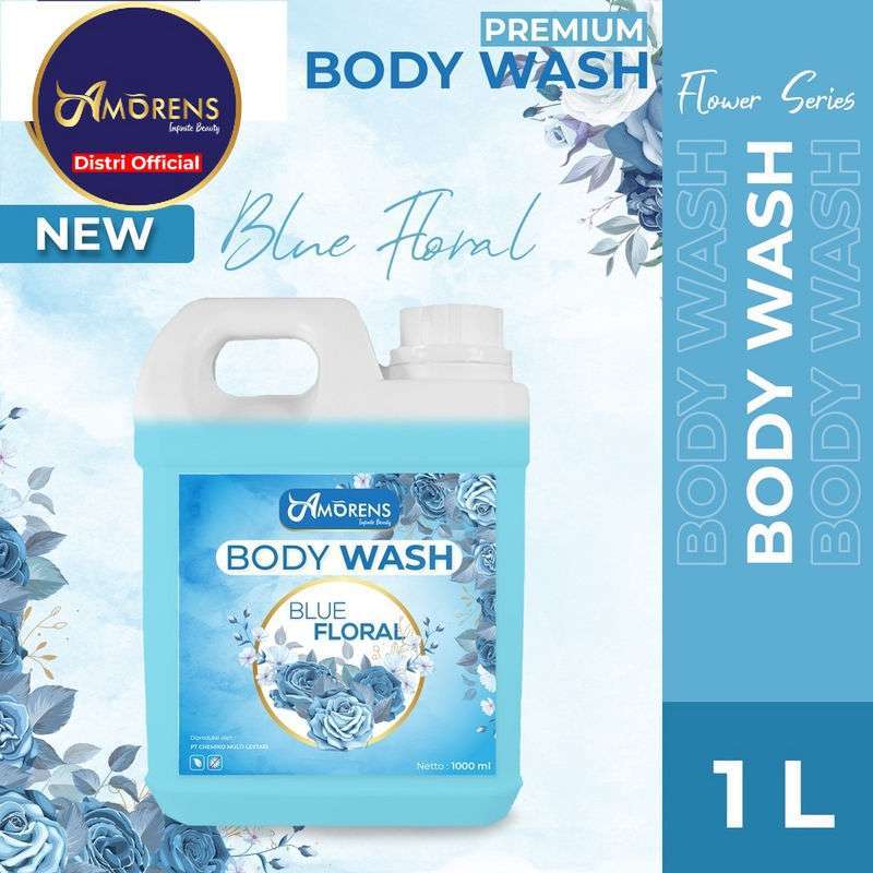 Jual Sabun Mandi Cair 1000 ML Blue Floral Refill Body Soap BODY WASH ...