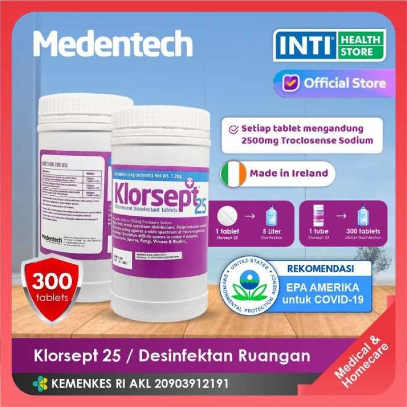Promo Medentech Klorsept 25 / Desinfektan Ruangan / Antiseptik Tablet ...