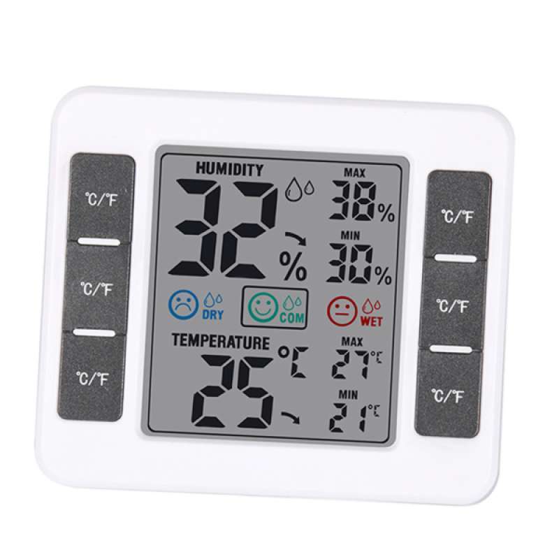 Promo Digital Thermometer Hygrometer Temperature Humidity Table Desk ...