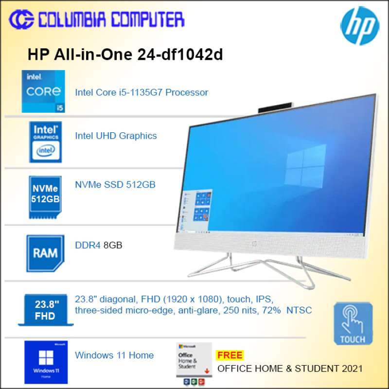 Jual HP All-in-One 24-df1042d i5-1135G7 8GB 512GB 23.8FHD Win11+OHS di Seller Cosmos Computer ...