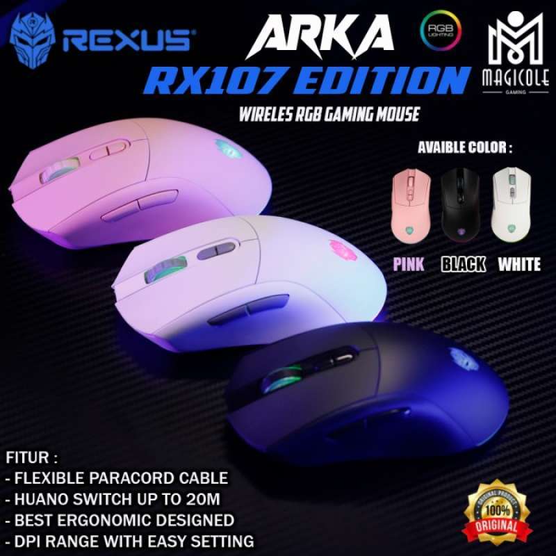 Promo Rexus Mouse Wireless Gaming Arka 107 Dual Connection Diskon 23% ...