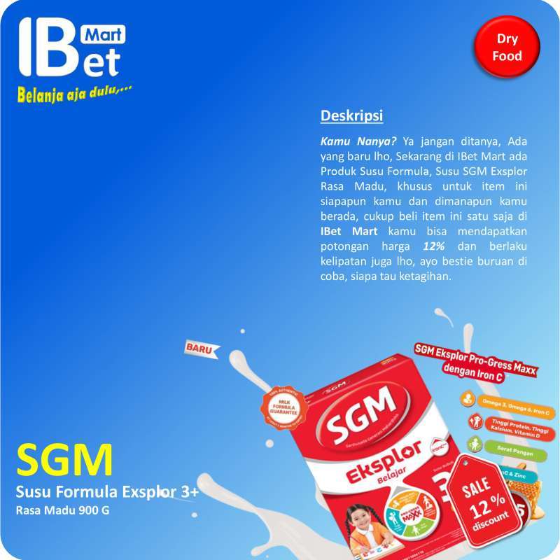 Promo Sgm Susu Formula Exsplor 3+ Rasa Madu 900 G Diskon 8% Di Seller Ibet Mart - Kembangan ...