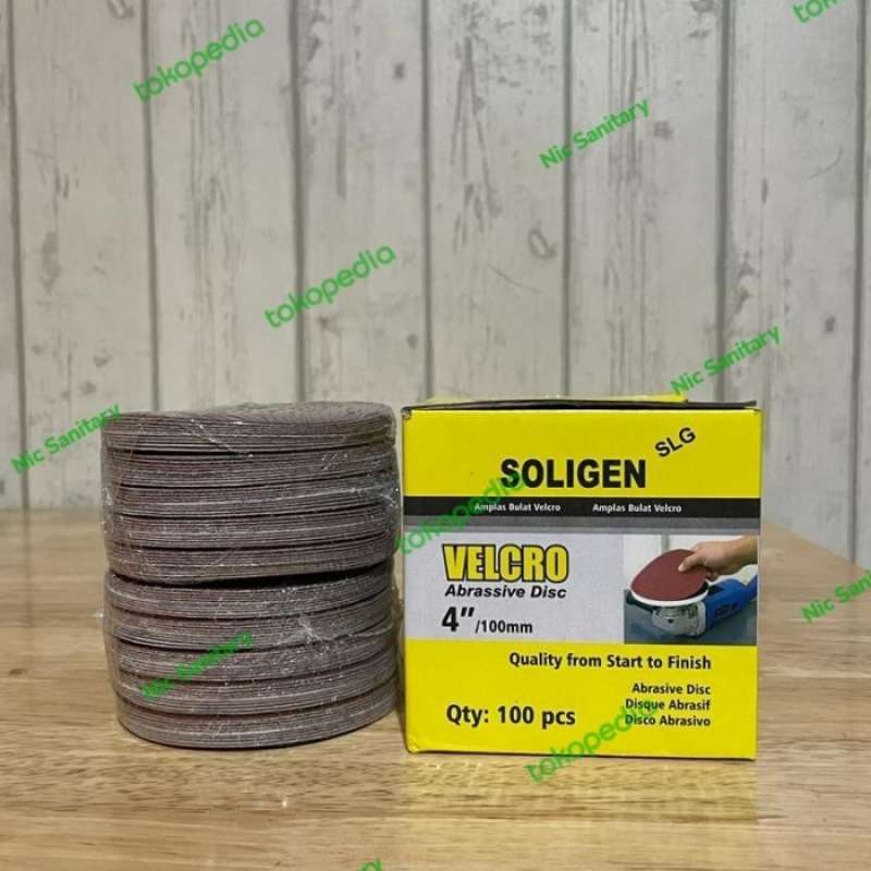 Promo Amplas bulat VELCRO Amplas tempel SOLIGEN 4 INCH (PER KTK 100 pcs ...