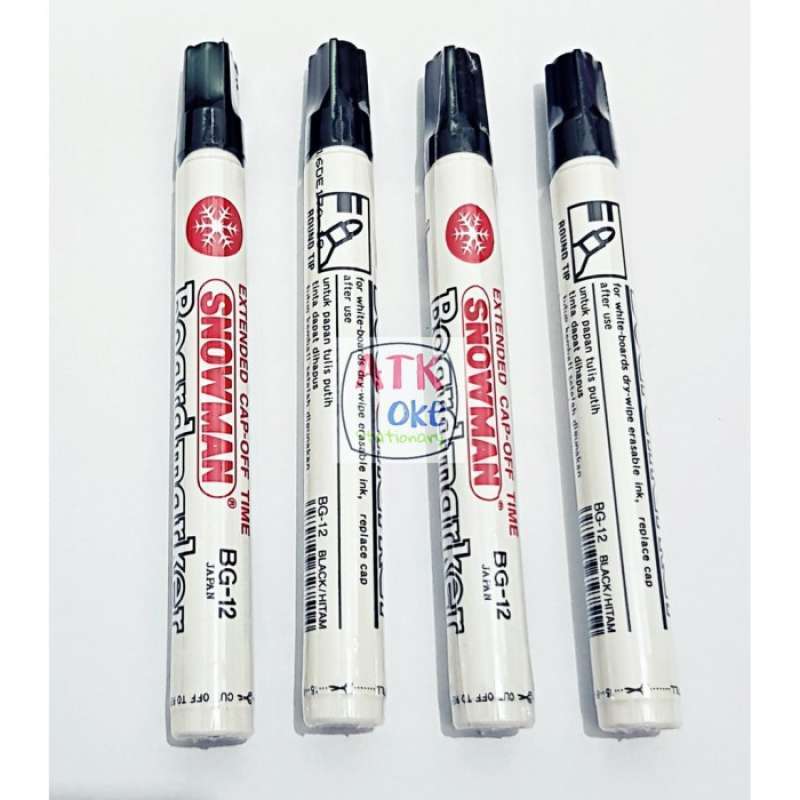Jual Spidol Snowman WhiteBoard Maker BG 12 ( bisa di hapus ) hitam di ...