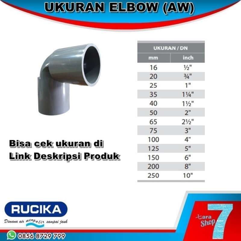 Jual Sambungan Pipa Fitting Pvc Elbow Knee Keni Aw 4 Inch Rucika 7180233 Di Seller Tara Online ...