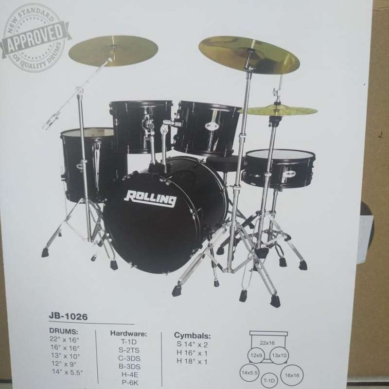 Jual DRUM SET ROLLING JB-1026 5 PIECE/DRUM SET/DRUM ROLLING/DRUM ROLING ...