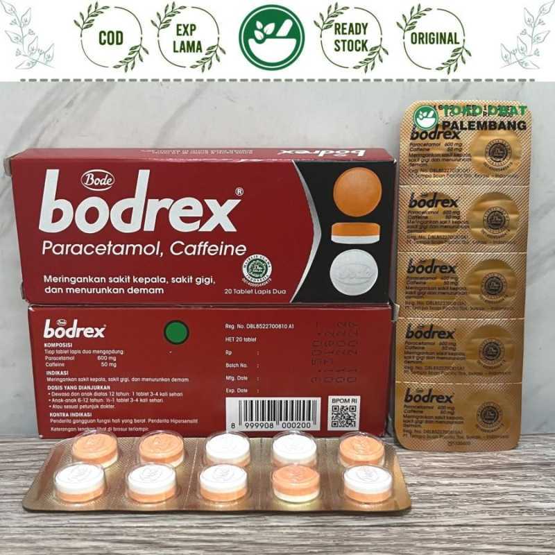 Jual Bodrex 20 Tablet Lapis Dua Bode Paracetamol Caffeine Sakit Kepala ...
