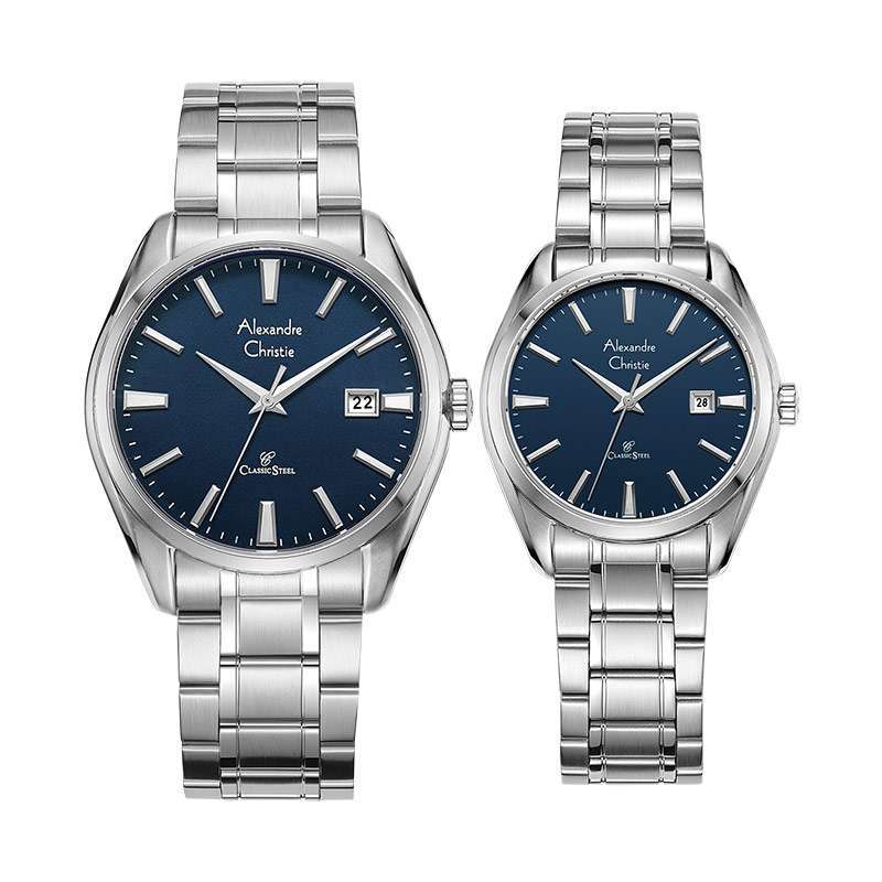 Promo Jam Tangan Couple Alexandre Christie Classic Steel AC 8682 BSSBU ...