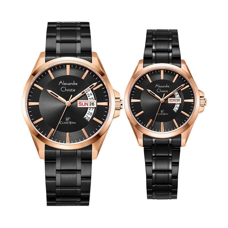 Promo Jam Tangan Couple Alexandre Christie Classic Steel AC 8680 BBRBA ...